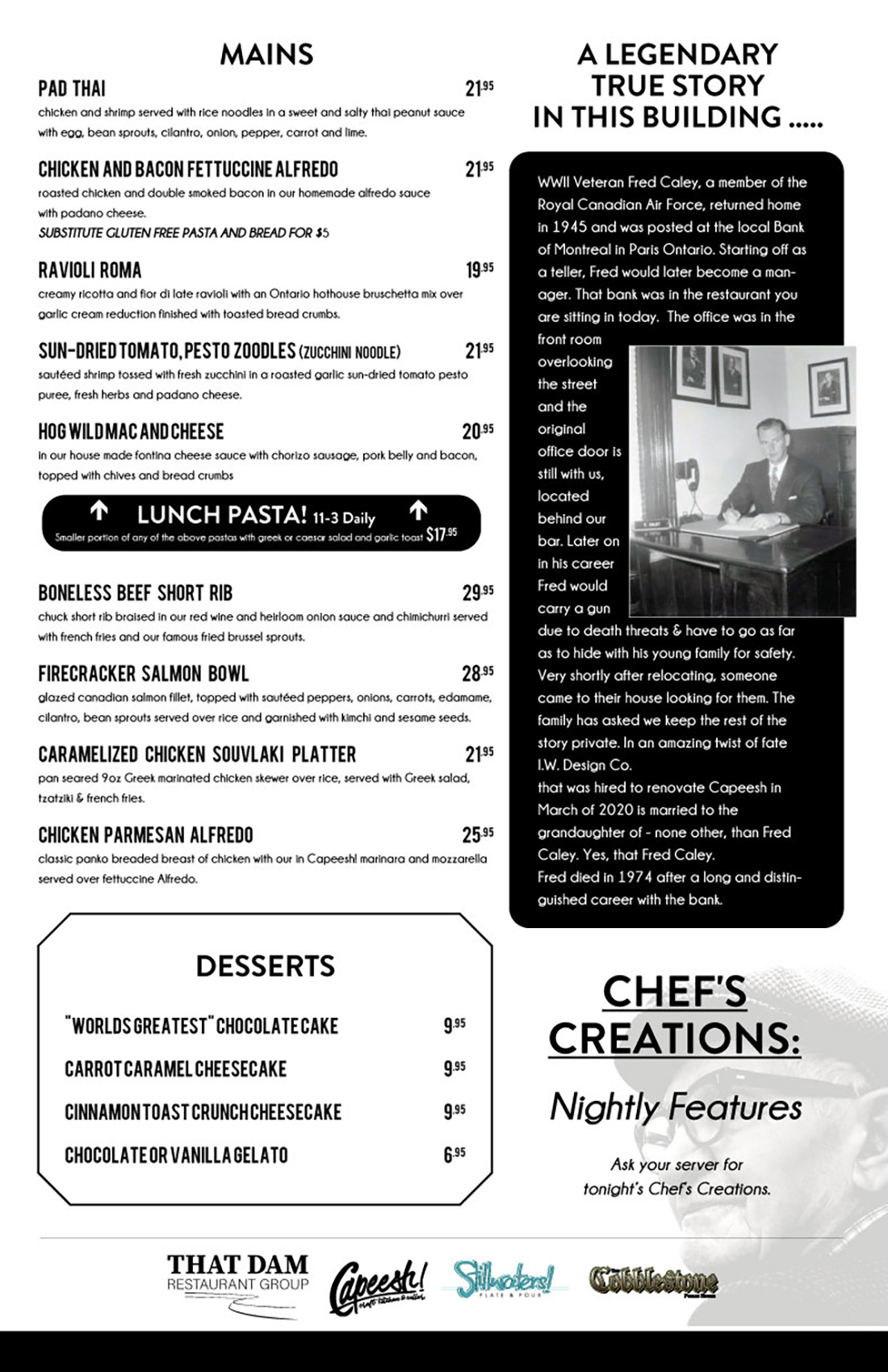 Our Menu - Capeesh Craft Kitchen & Cellar