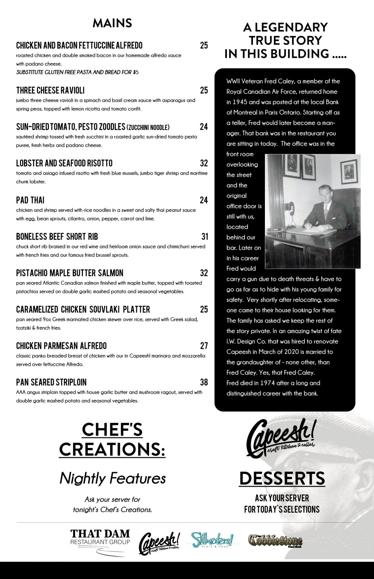 Our Menu - Capeesh Craft Kitchen & Cellar